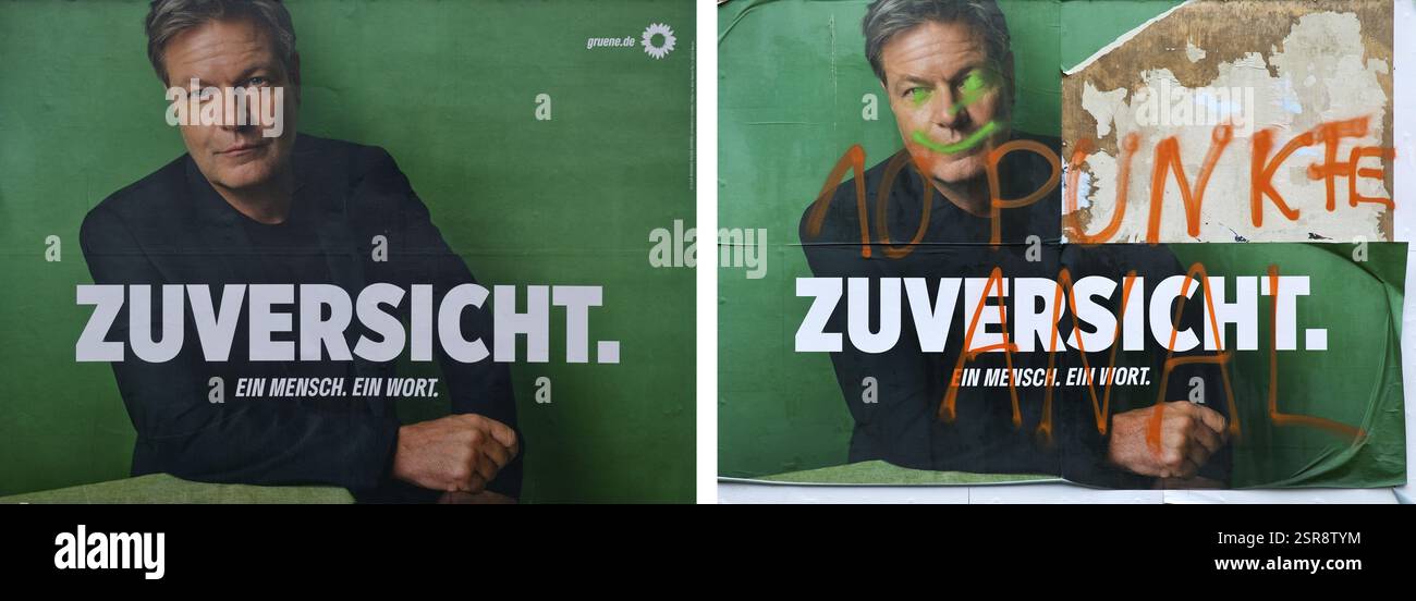 Comparison of two large posters for the 2025 federal election by the ...