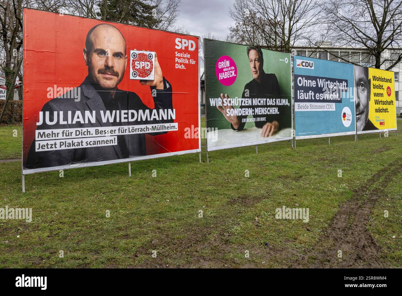 Advertising posters Julian Wiedmann, SPD, Robert Habeck, Greens, poster ...