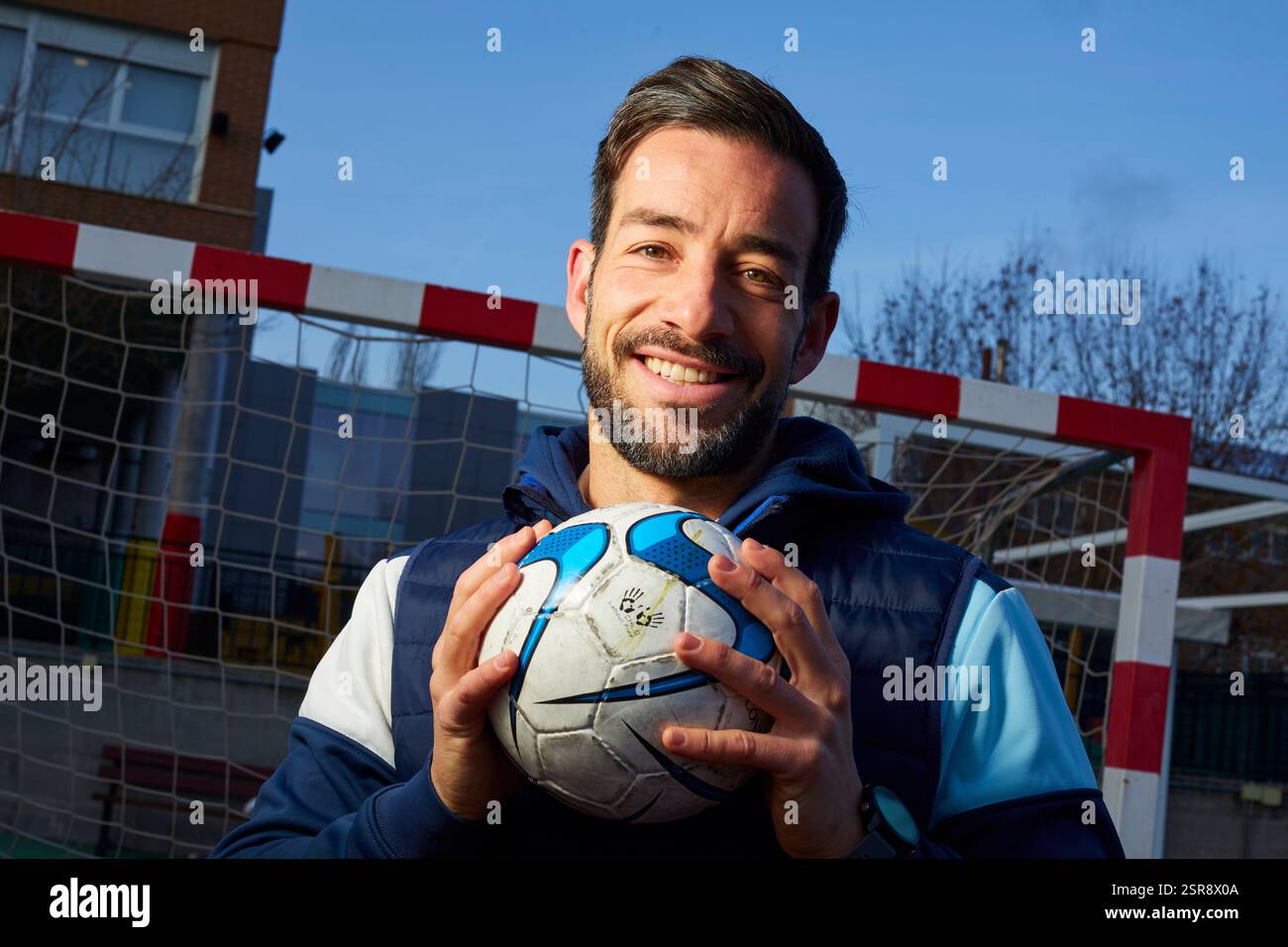 Alcobendas (Madrid), 18/12/2024. San Patricio School. Posed portraits of the former futsal ...