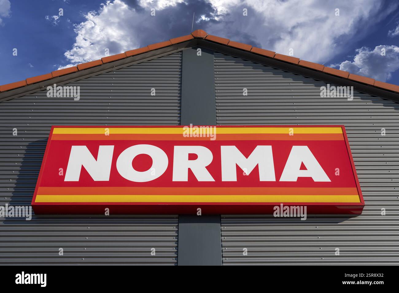 Logo of the discounter on a Norma branch, Bavaria, Germany, Europe ...