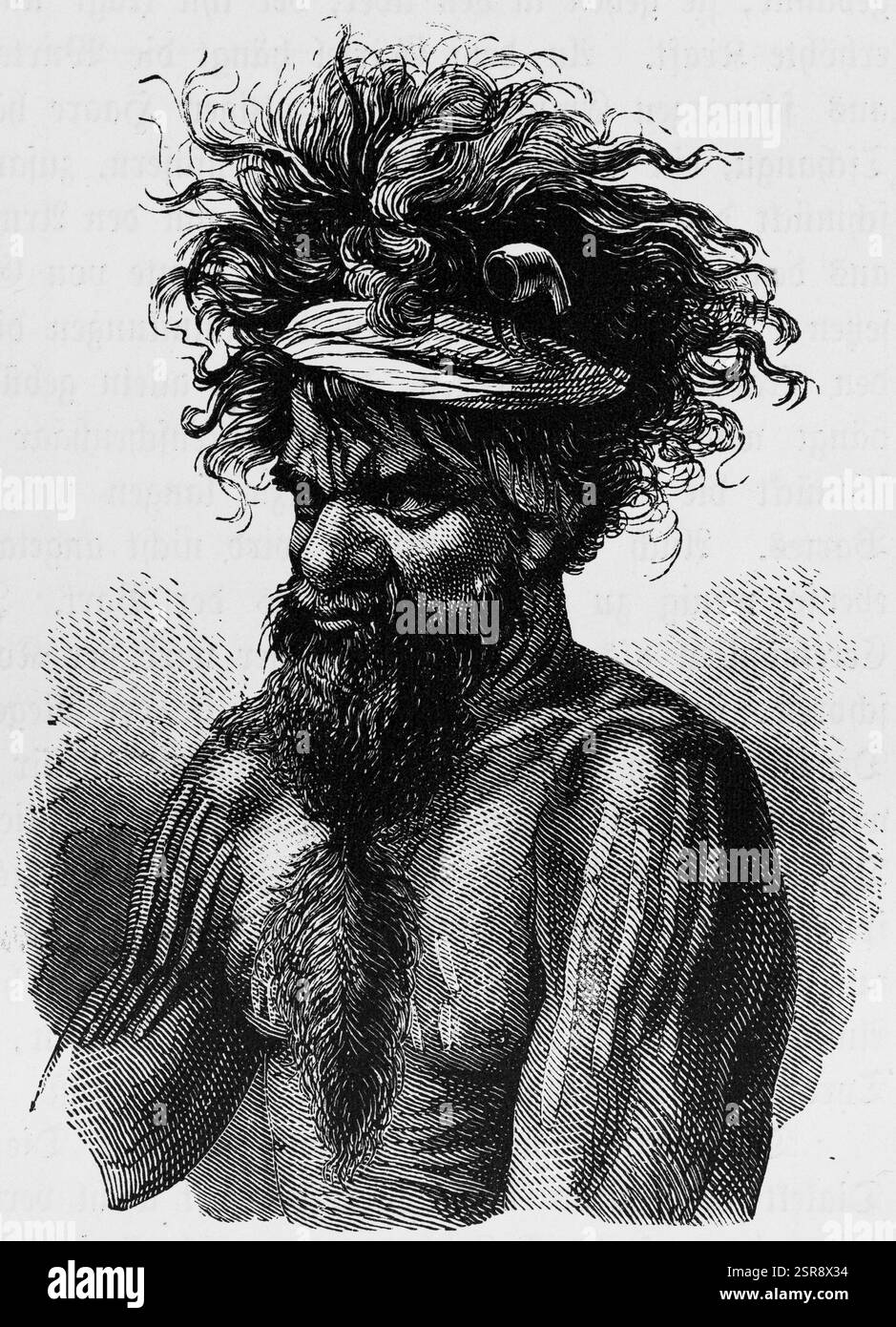 Portrait of an indigenous man, called Austral Negro in the 19th century ...