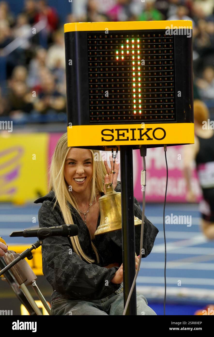 Keely Hodgkinson rings the bell for the National 800m finals during The ...