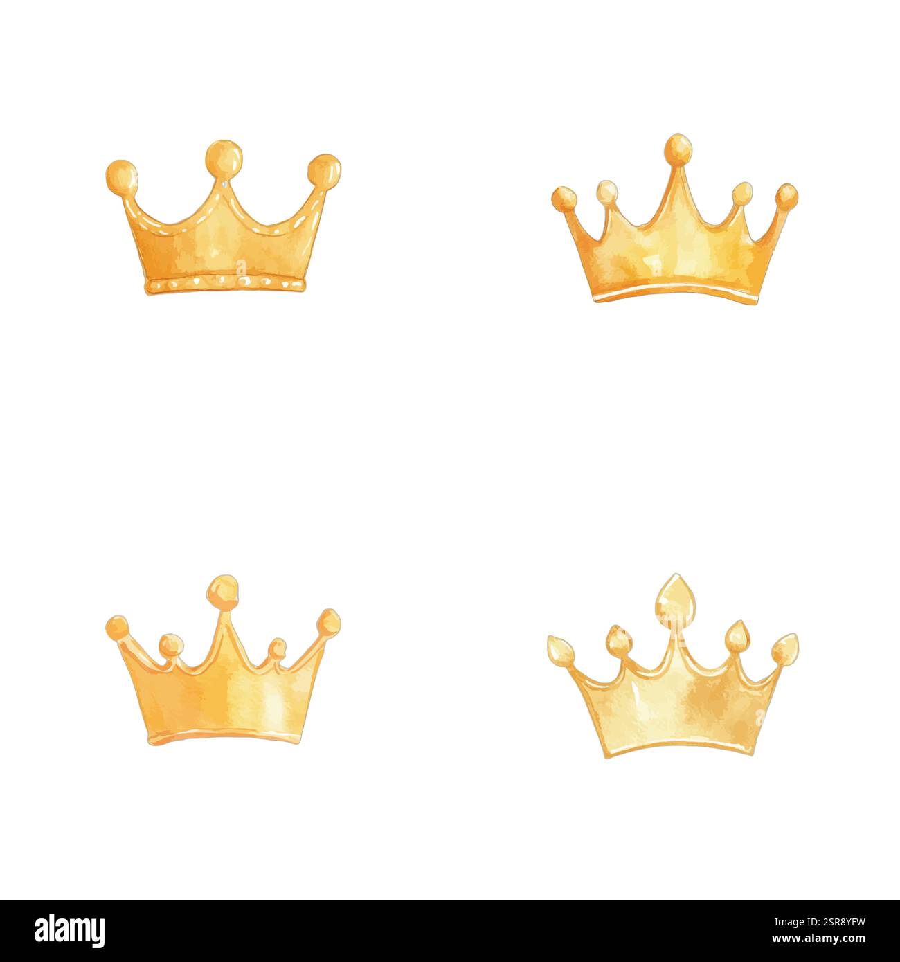 A handdrawn watercolor illustration of Princess Crown Illustration ...