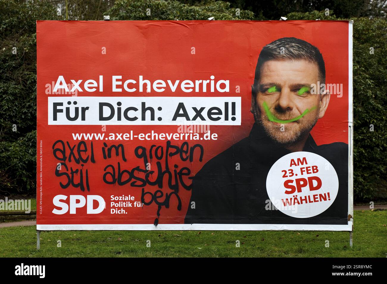 Denigration of a large poster for the 2025 federal election by the SPD ...