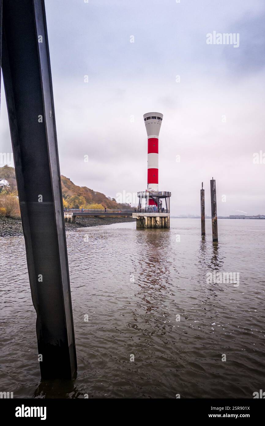 The lighthouse of Blankenese, seafaring, shipping, landmark, graffiti ...