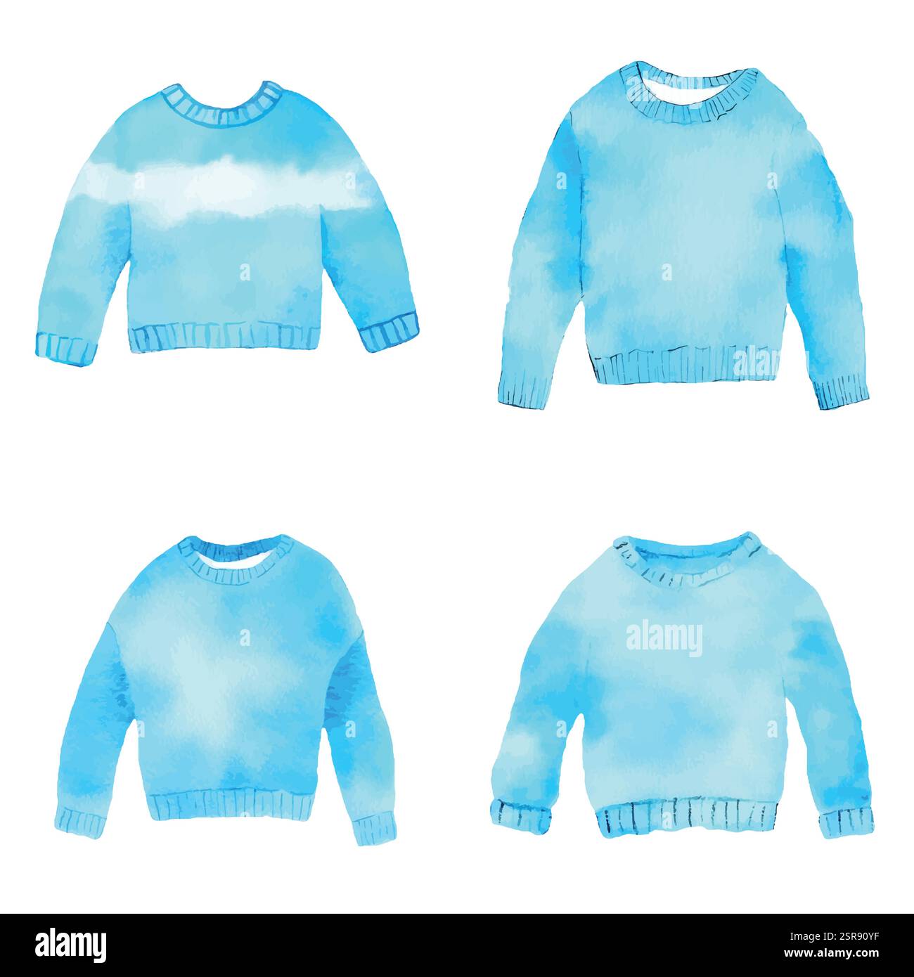 A handdrawn watercolor illustration of Watercolor Hand-Drawn Sweater ...