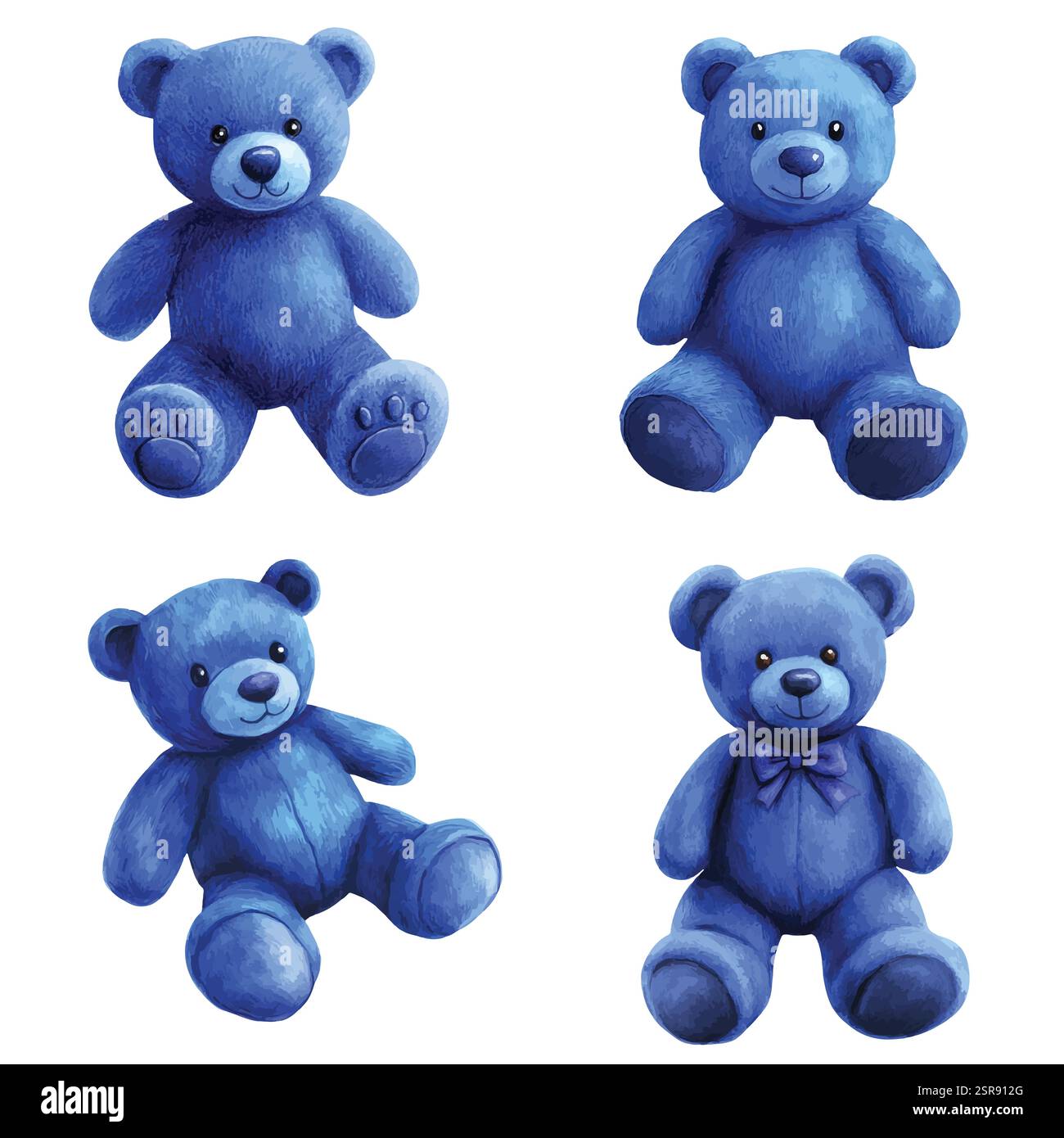 A handdrawn watercolor illustration of Hand-drawn Teddy Bear Watercolor ...