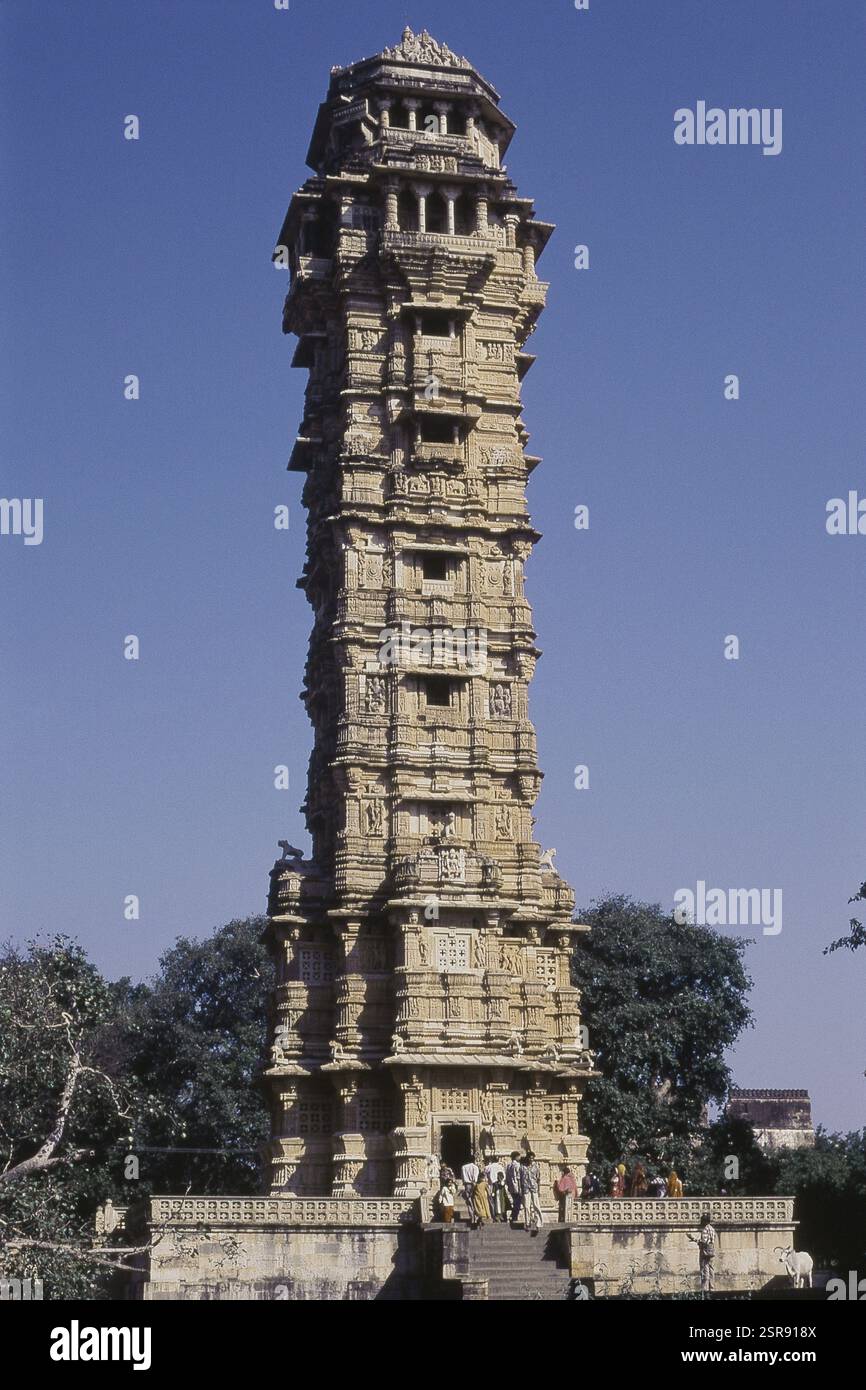 Vijay Stambh, Victory Tower at Chittorgarh Fort, Rajasthan, India, Asia ...