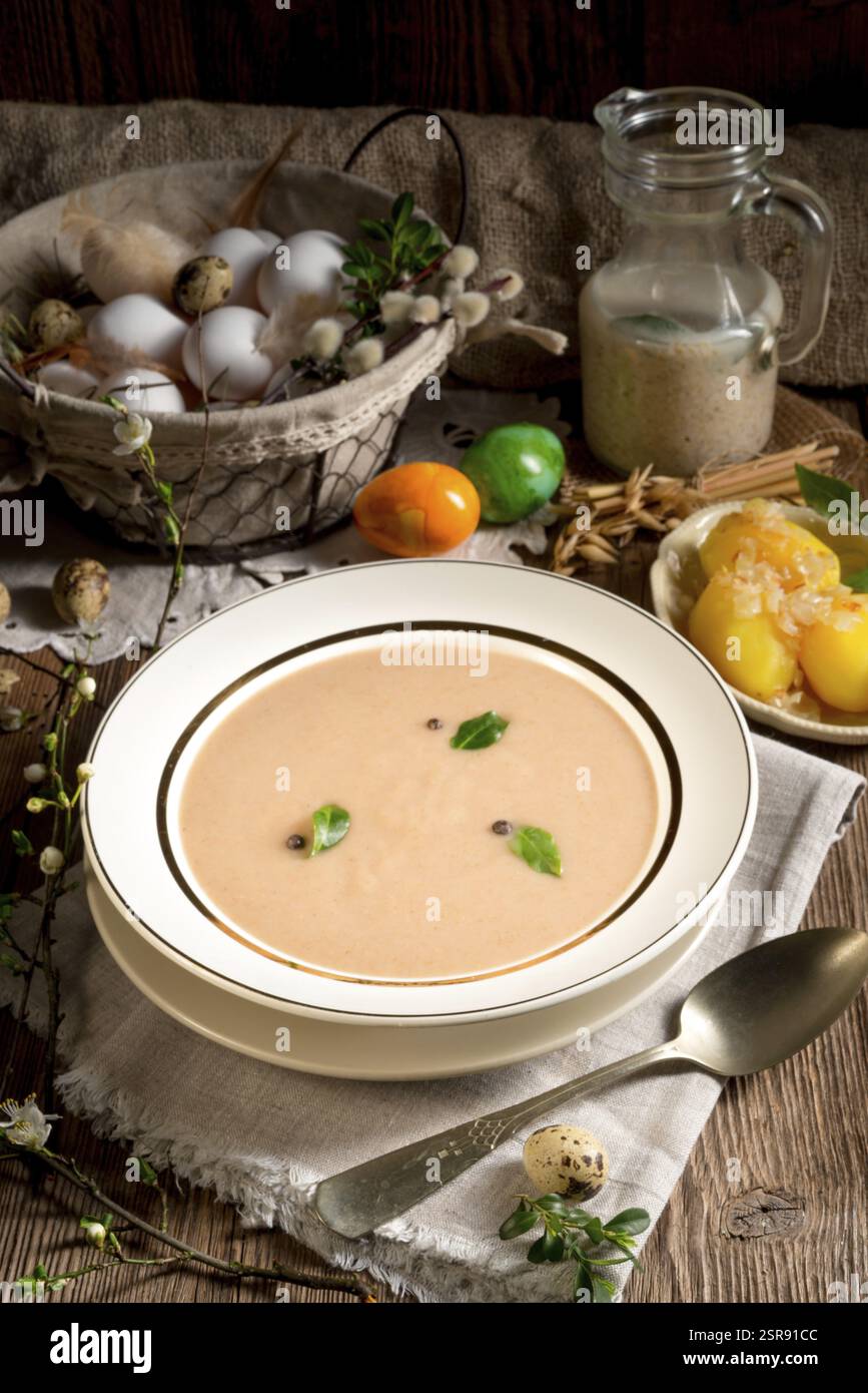 Sour rye soup Stock Photo - Alamy