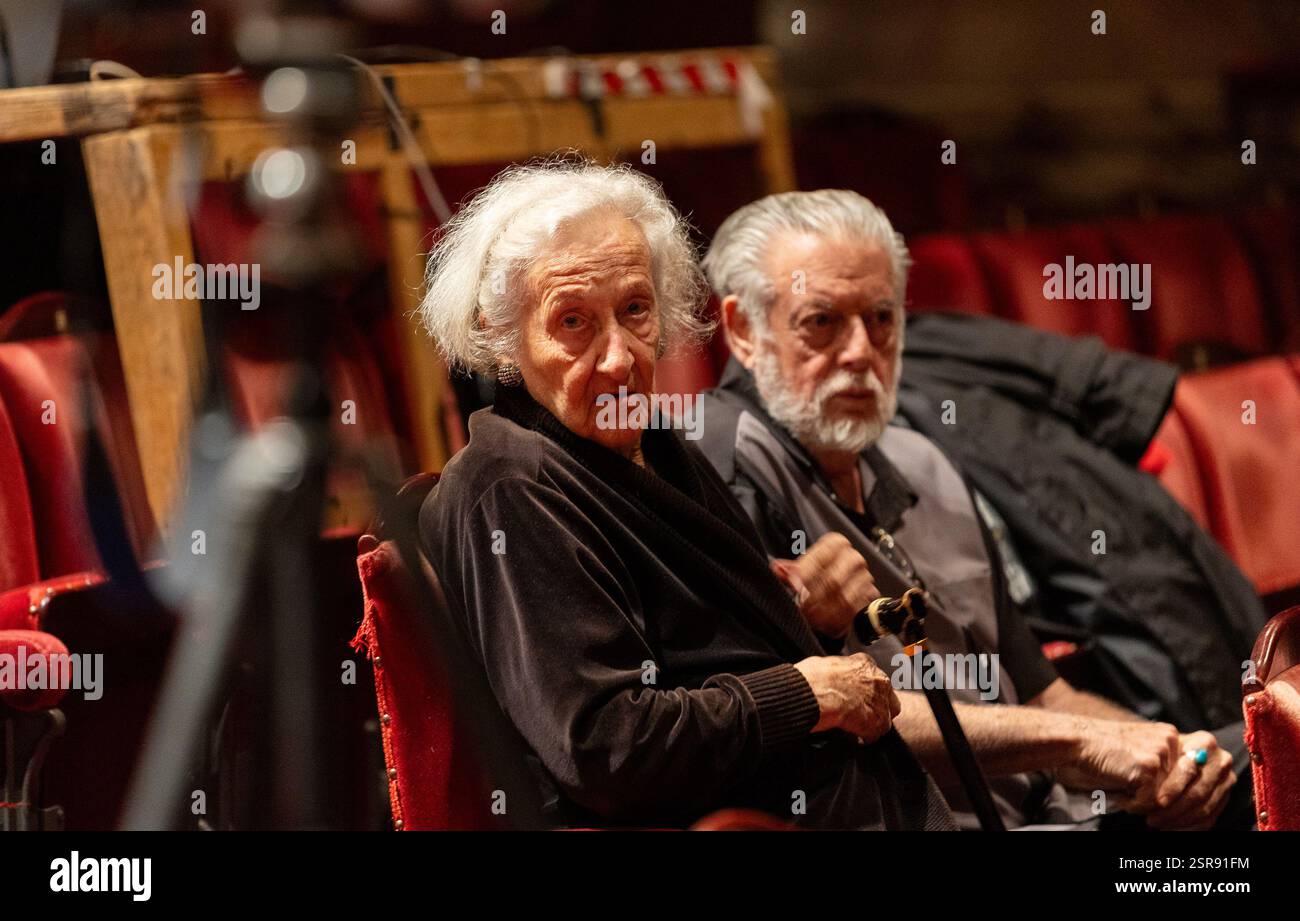 Thea Musgrave with her husband Peter Mark at the dress rehearsal of her opera MARY, QUEEN OF ...