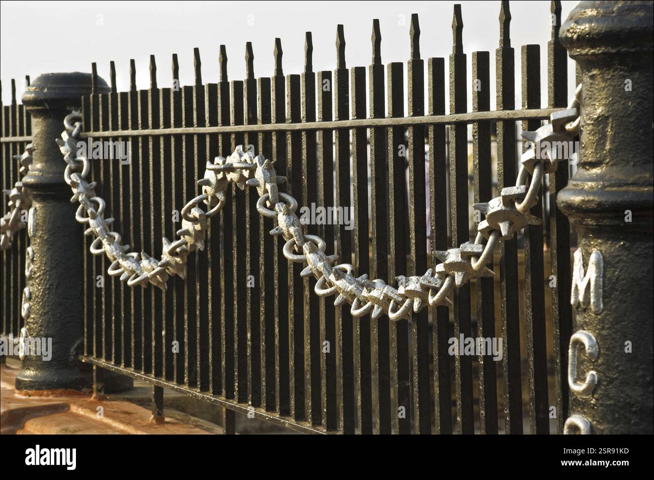 Railing around gateway of india, mumbai, maharashtra, India, Asia Stock ...