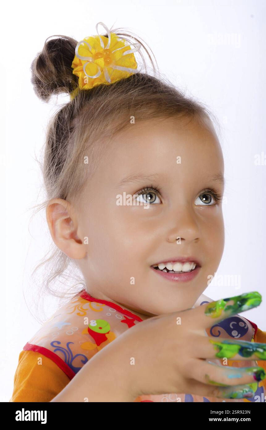 Paint with finger paints Stock Photo - Alamy