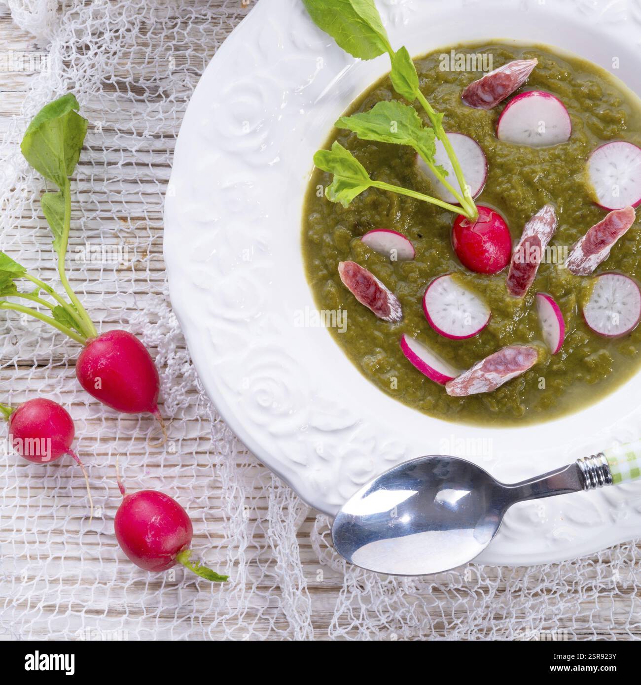 Green radish soup Stock Photo - Alamy