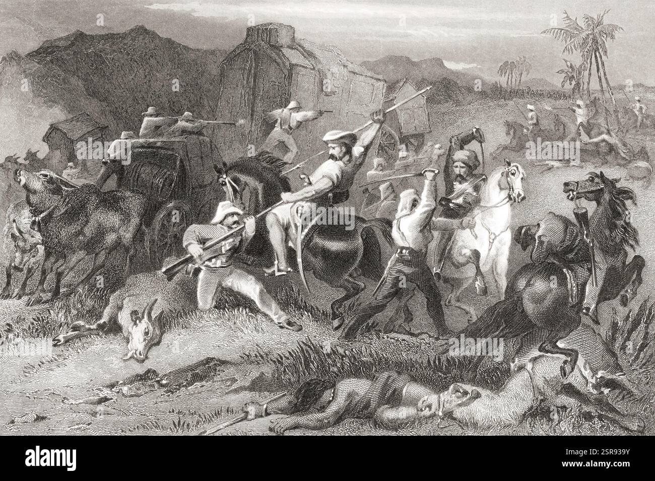 Night sortie and attack on baggage wagons, India, Asia Stock Photo - Alamy