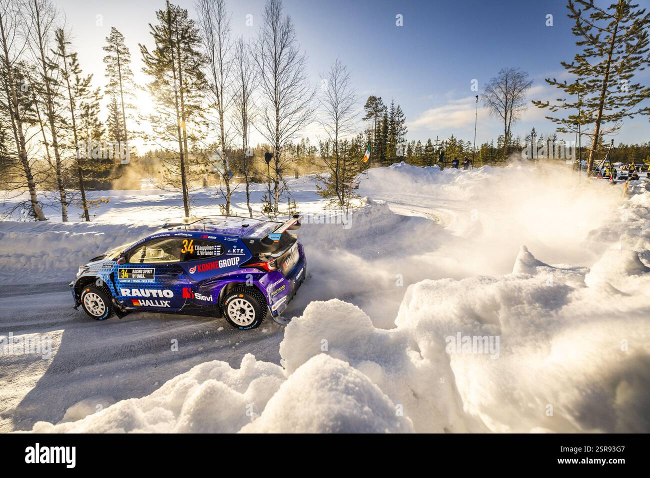 34 Tuukka KAUPPINEN, Sebastian VIRTANEN, Toyota Yaris Rally2, action ...