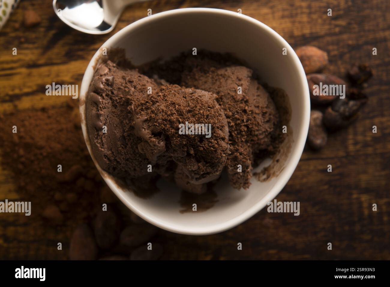 Ball coffee chocolate ice cream in a bowl Stock Photo - Alamy