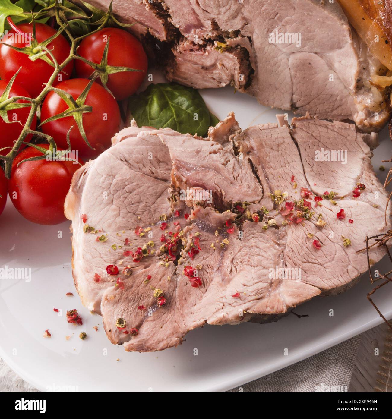 Crust Roast with salad Stock Photo - Alamy