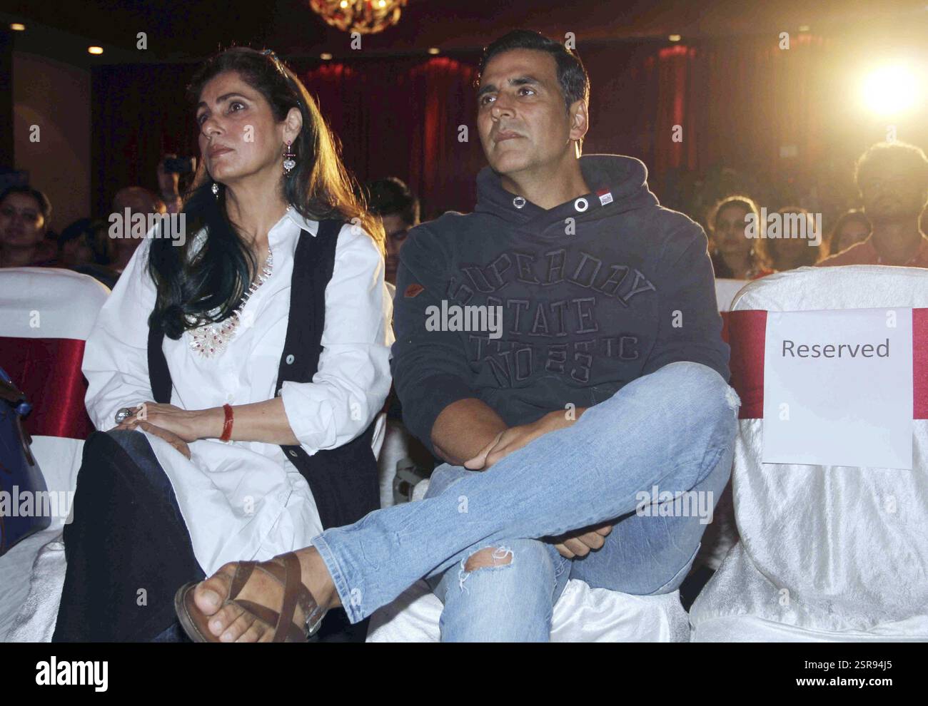 Bollywood actors Akshay Kumar and Dimple Kapadia during the music ...