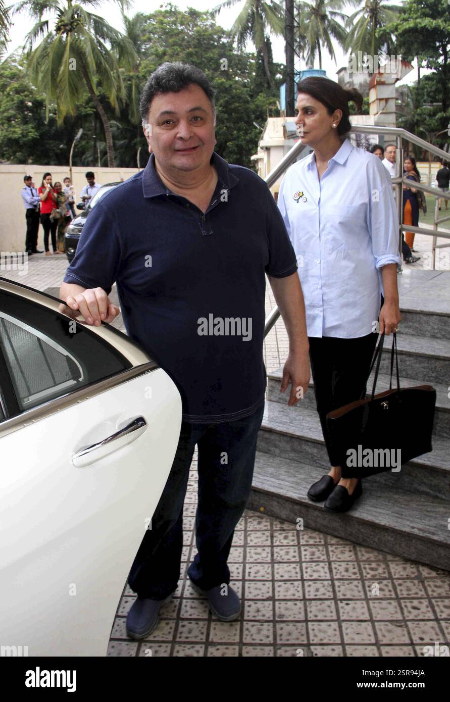 Bollywood actor Rishi Kapoor along with his wife and actor Neetu Singh ...