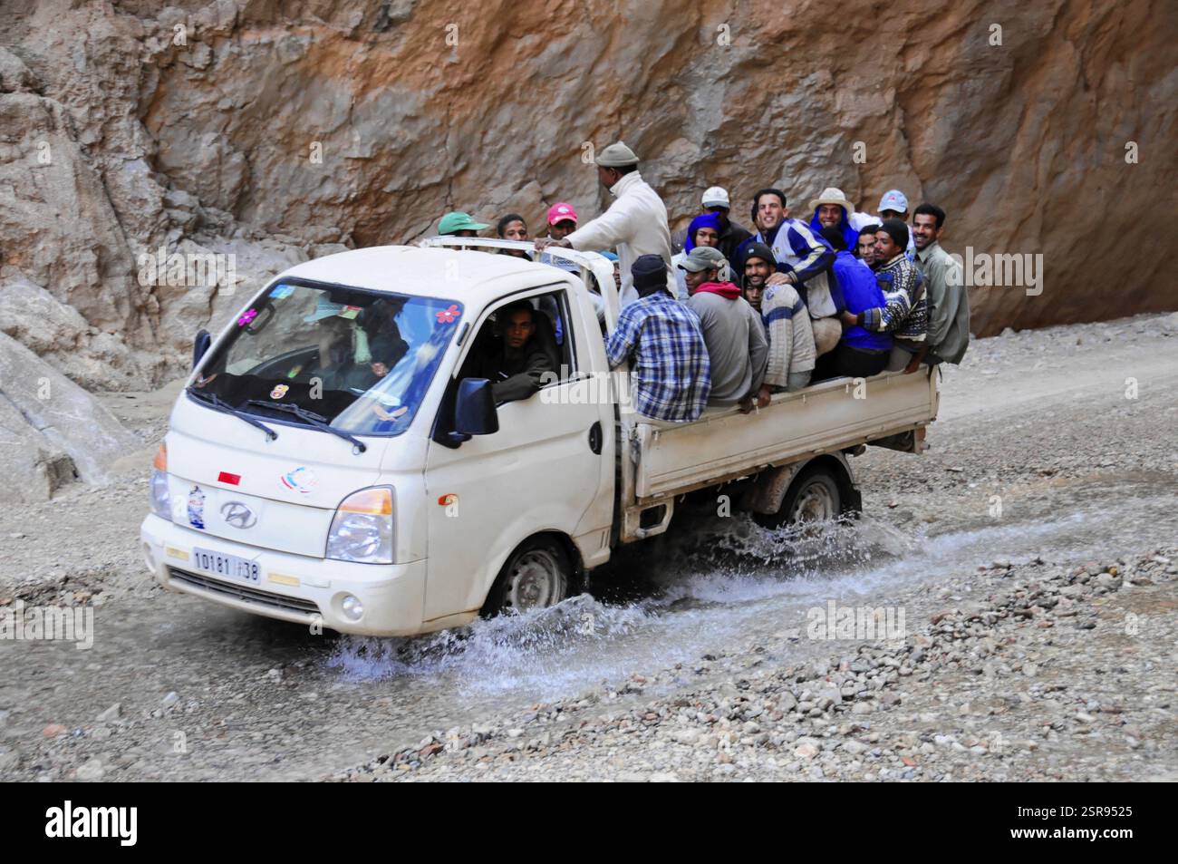 Todra Gorge, Todra Valley, High Atlas, Morocco, Small lorry with many ...