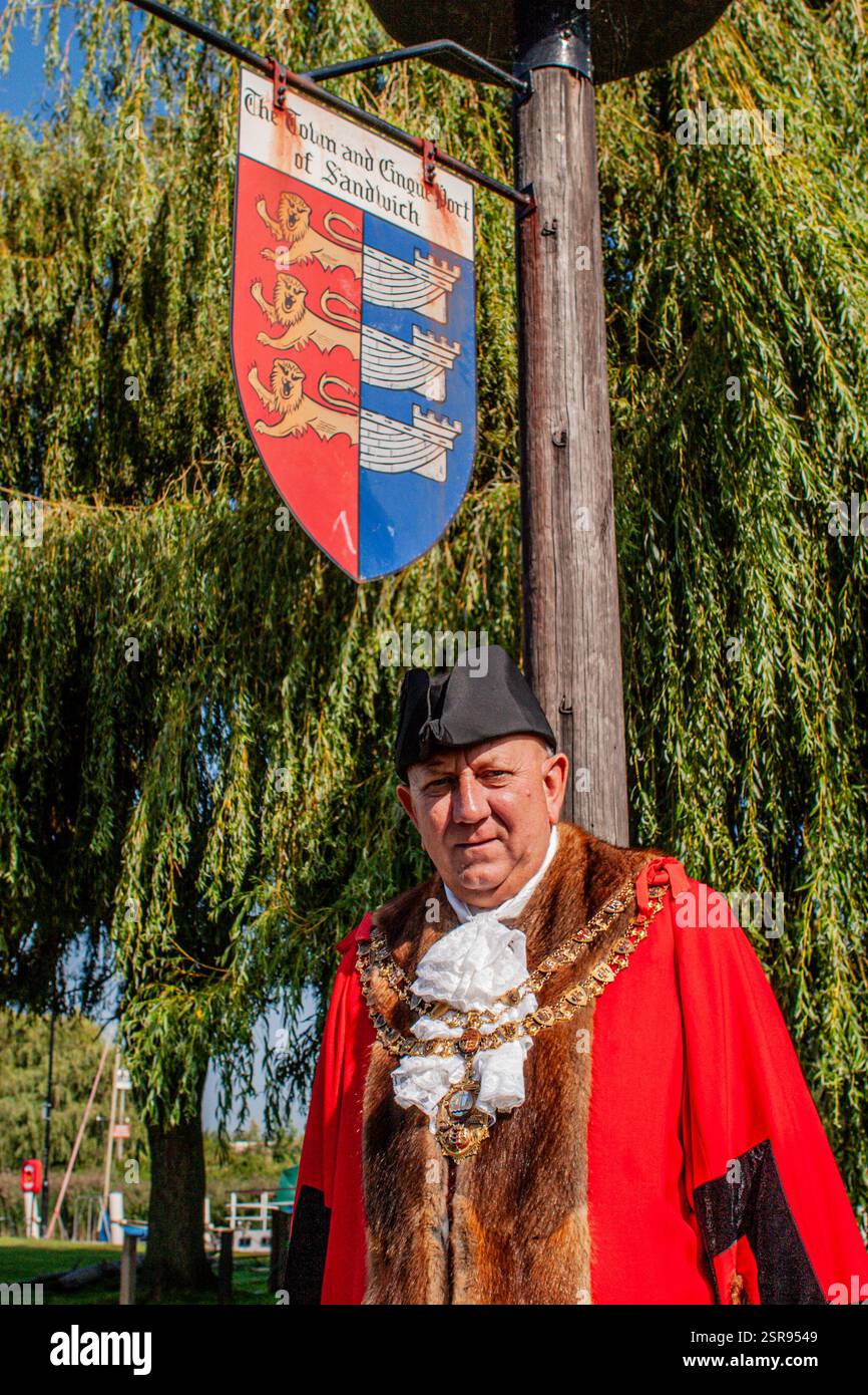 Former Mayor of Lydd photographed at Sandwich during Cinque Ports ...