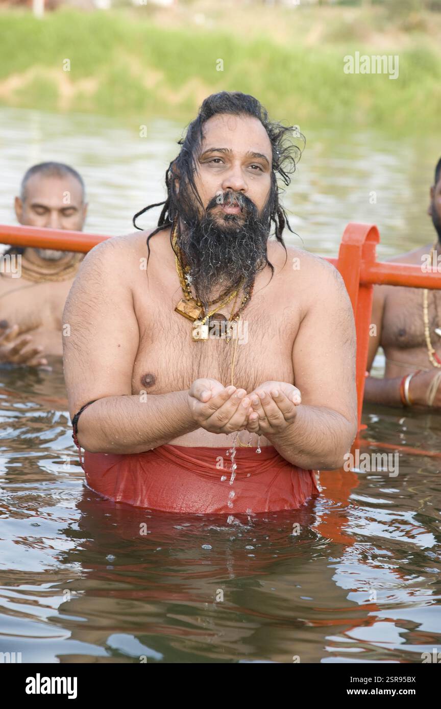 Swami rajendra das ji bathing, kumbh mela, madhya pradesh, india, asia Stock Photo - Alamy