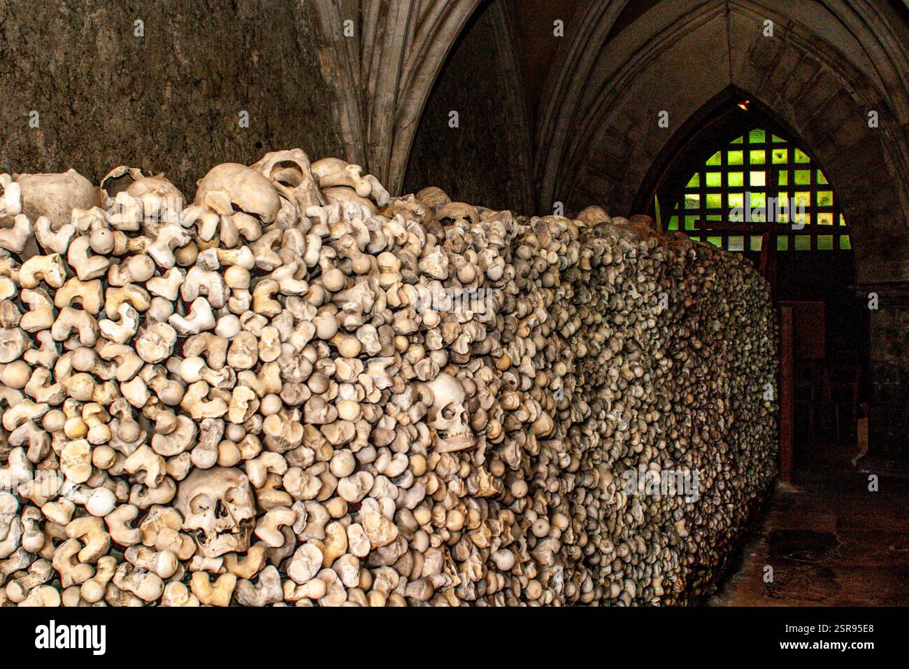 The Ossuary in a vaulted crypt at St Leonard's Church houses some 2000 ...