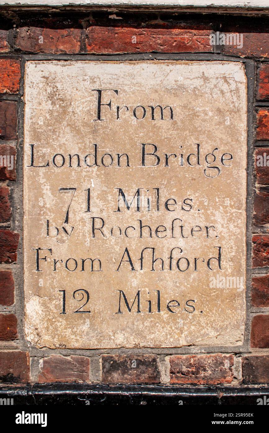Milestone referencing London Bridge, Rochester & Ashford set into the ...