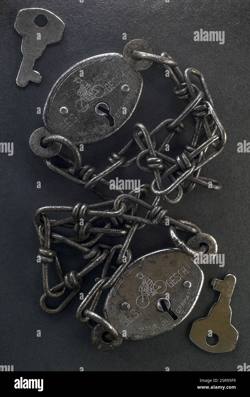 Vintage German bike locking chain, india, asia Stock Photo - Alamy