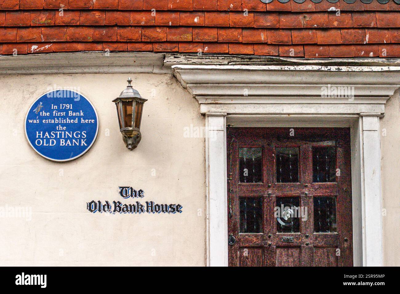 Plaque on The Old Bank House, indicating the first bank to open in ...