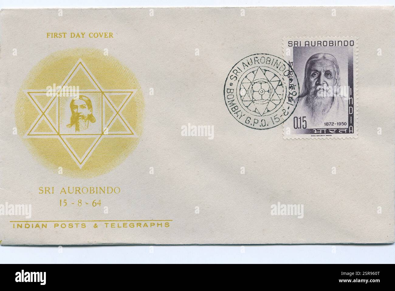 First day cover of sri aurobindo, india, asia Stock Photo - Alamy