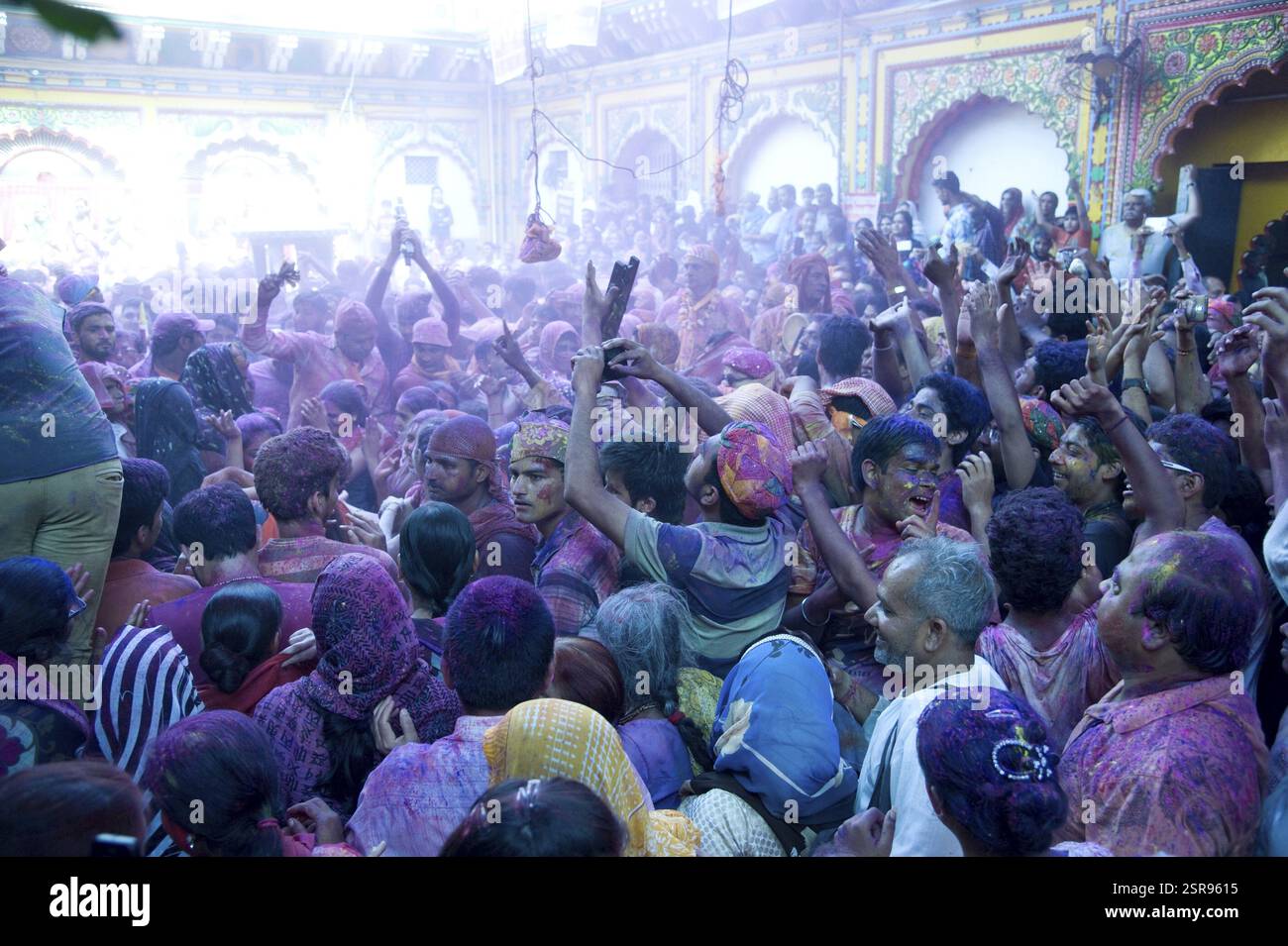 Devotees in dwarkadheesh temple, mathura, uttar pradesh, india, asia ...