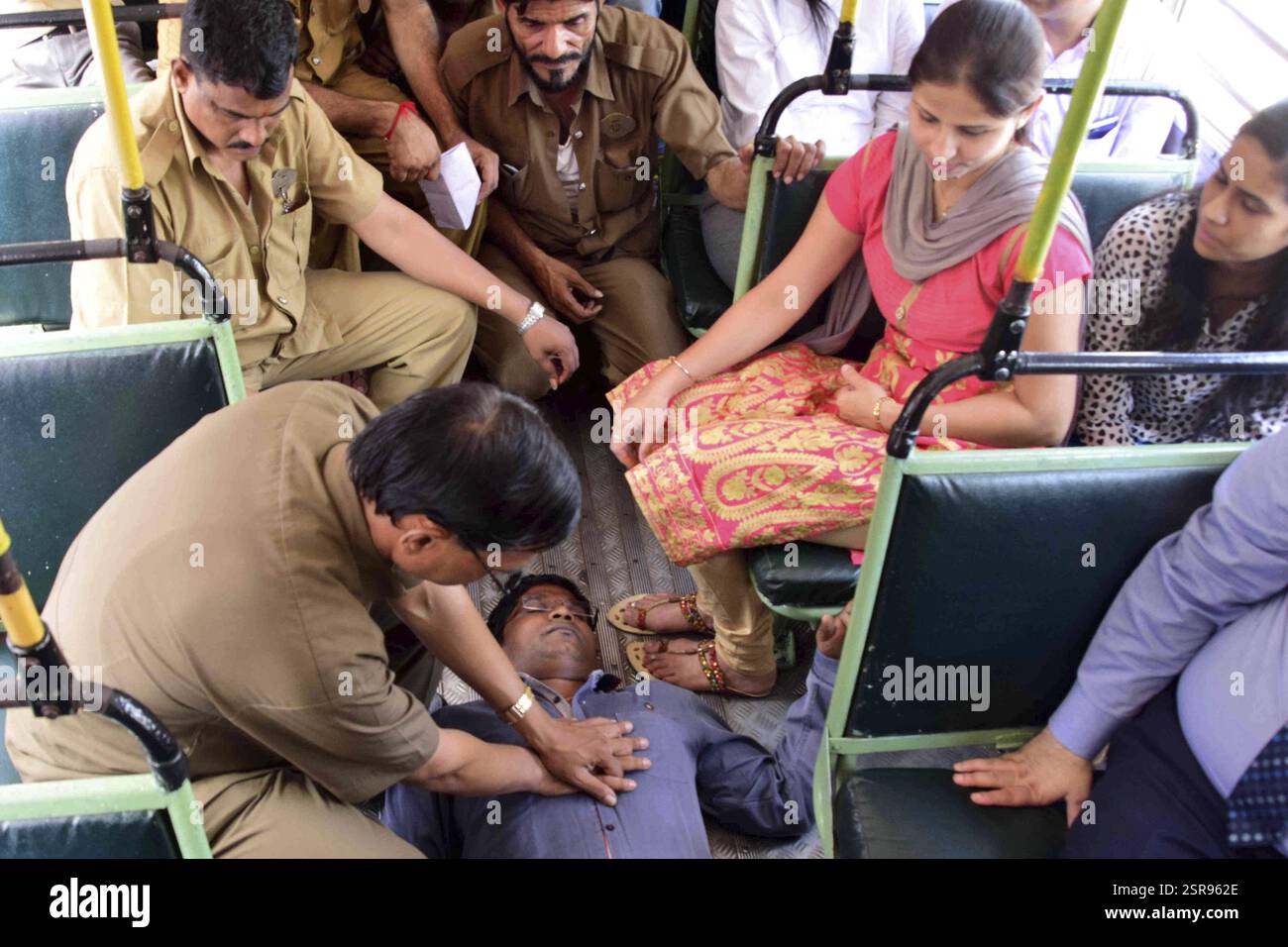 BEST worker performs chest compressions person learning CPR training ...