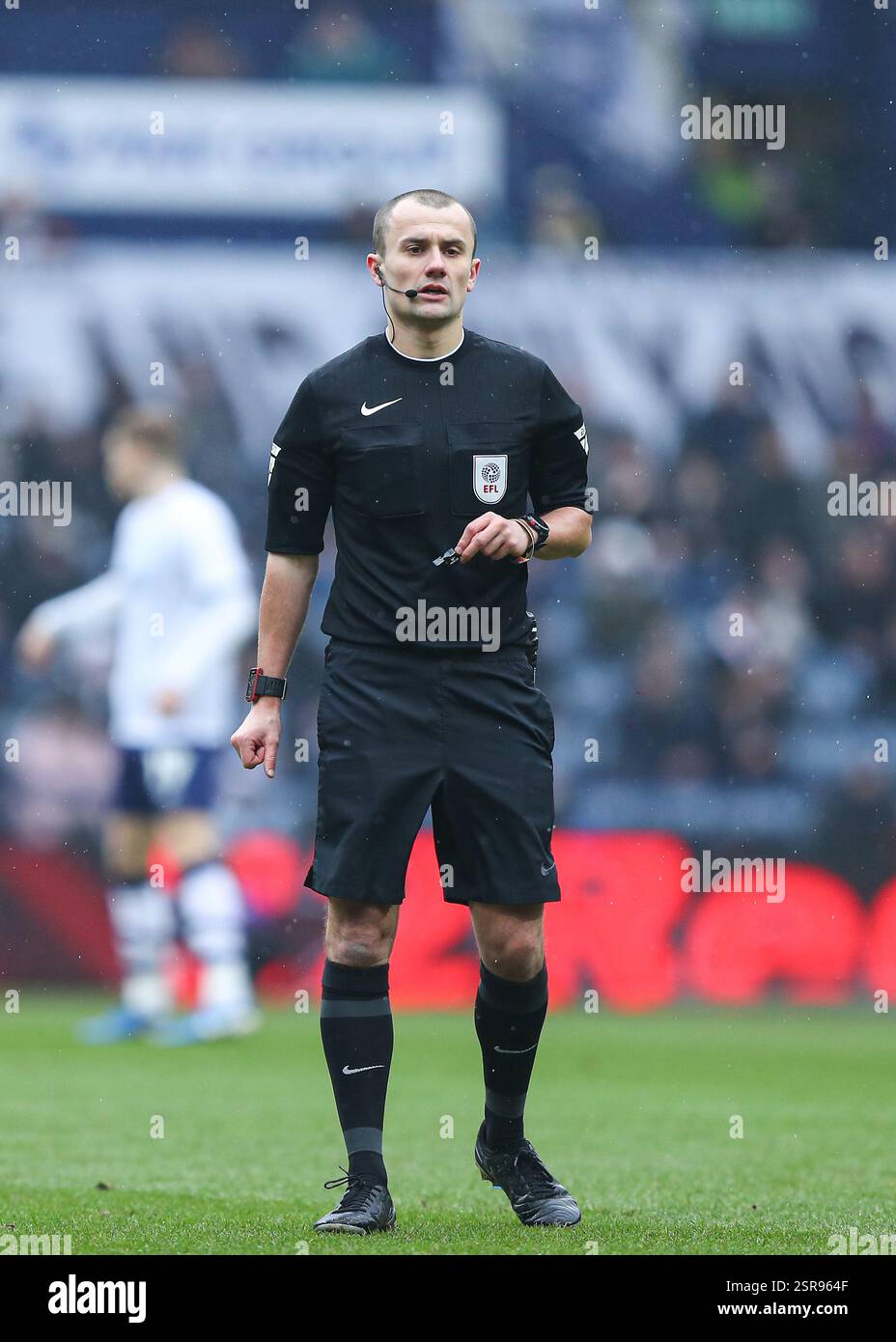 Preston, UK. 15th Feb, 2025. Match referee Andrew Kitchen during the ...