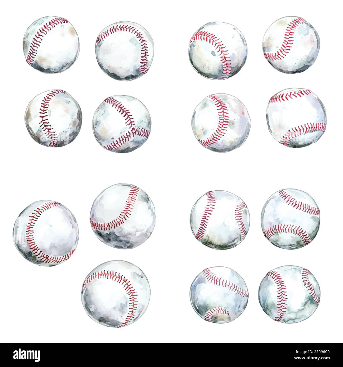 A handdrawn watercolor illustration of Baseball Game Watercolor ...