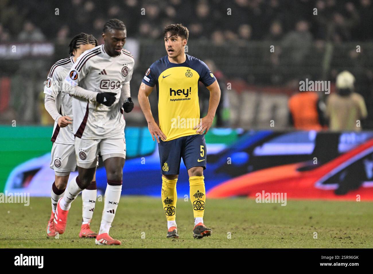 Brussel, Belgium. 13th Feb, 2025. Kevin Mac Allister (5) of Union ...