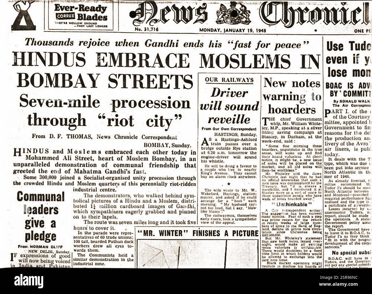 News about Hindu Muslim unity in News Chronicle newspaper, India, Asia ...