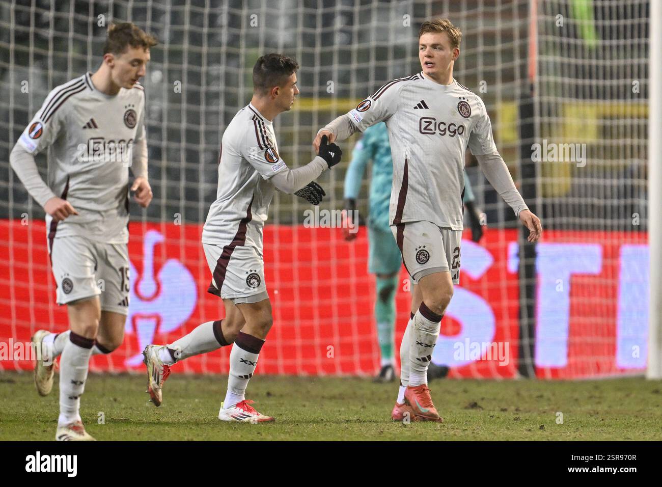 Brussel, Belgium. 13th Feb, 2025. Christian Rasmussen (29) of Ajax ...