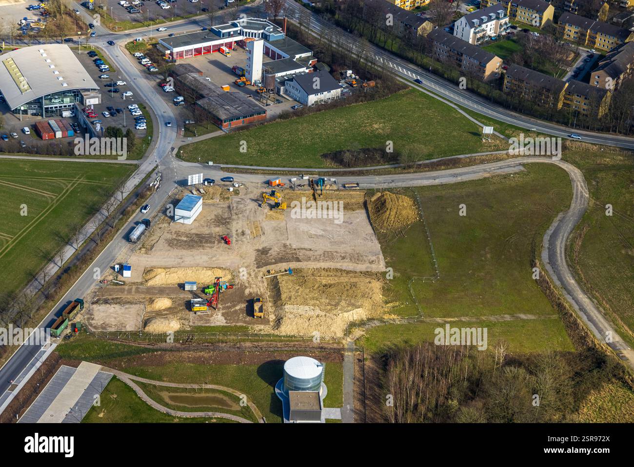 Aerial view, Heiligenhaus Innovation Park industrial estate, Bertha-Benz-Allee, Heiligenhaus ...