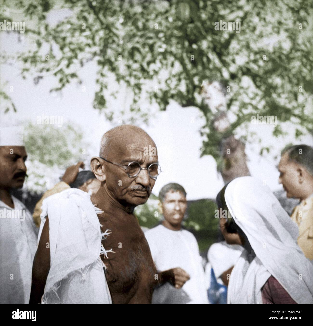 Mahatma Gandhi meeting people during peace march, Bihar, India, Asia ...
