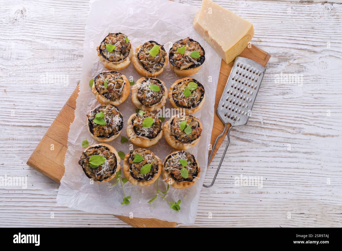 Champignons with puff pastry Stock Photo - Alamy