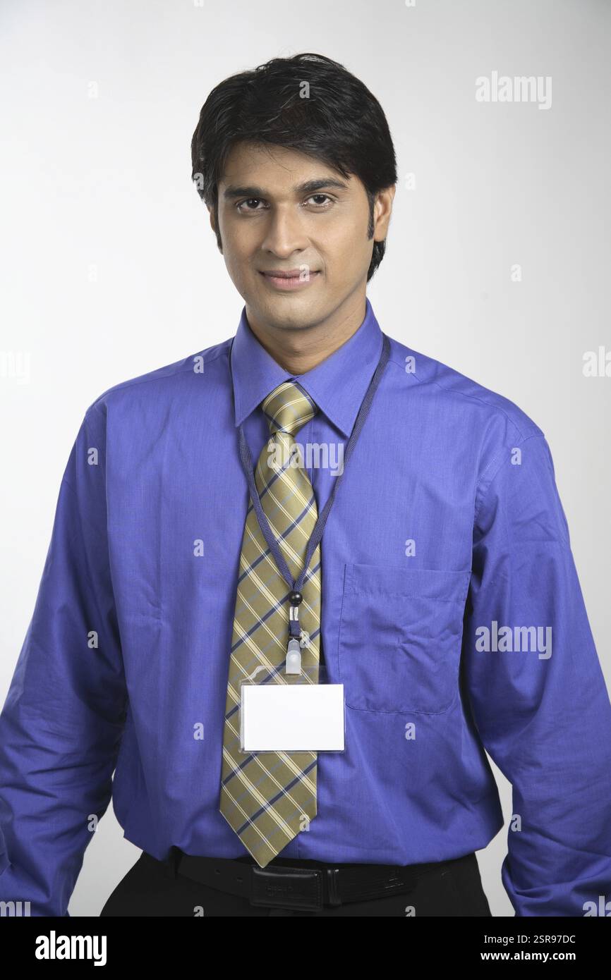 Executive wore Identity card with strap around neck MR#687M Stock Photo ...