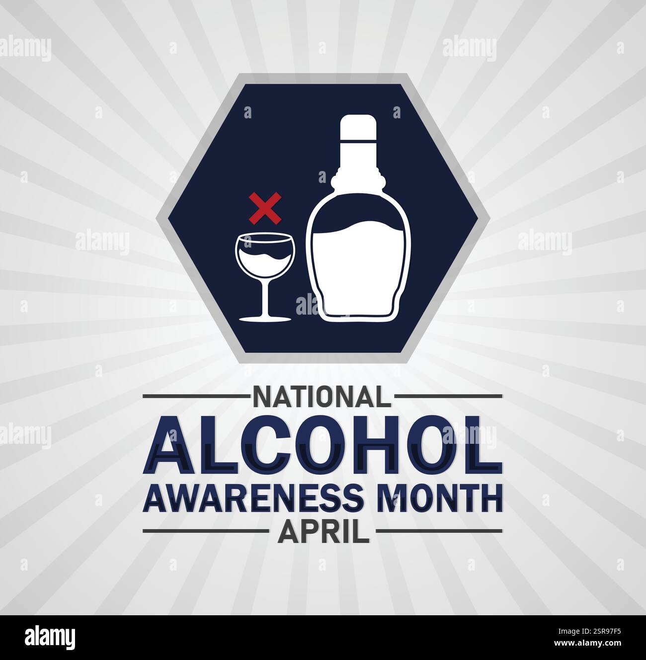 National Alcohol Awareness Month banner for social media post Stock ...