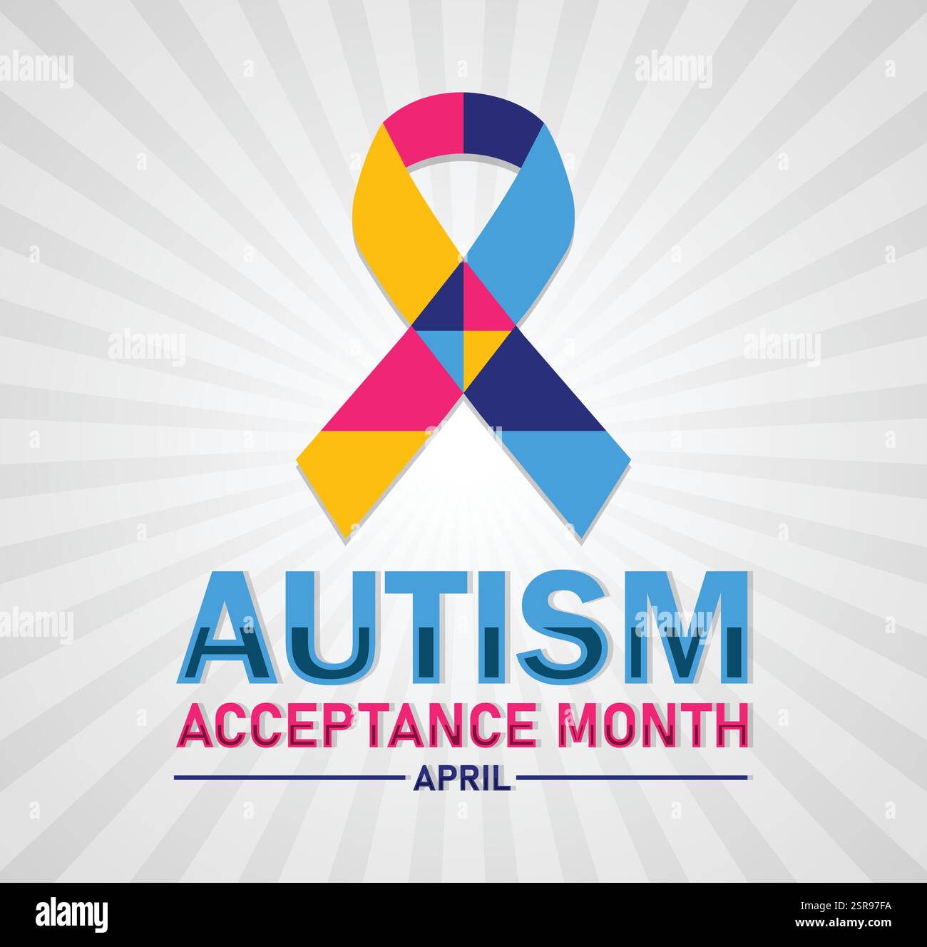 Autism Acceptance Month banner for social media post Stock Vector Image ...