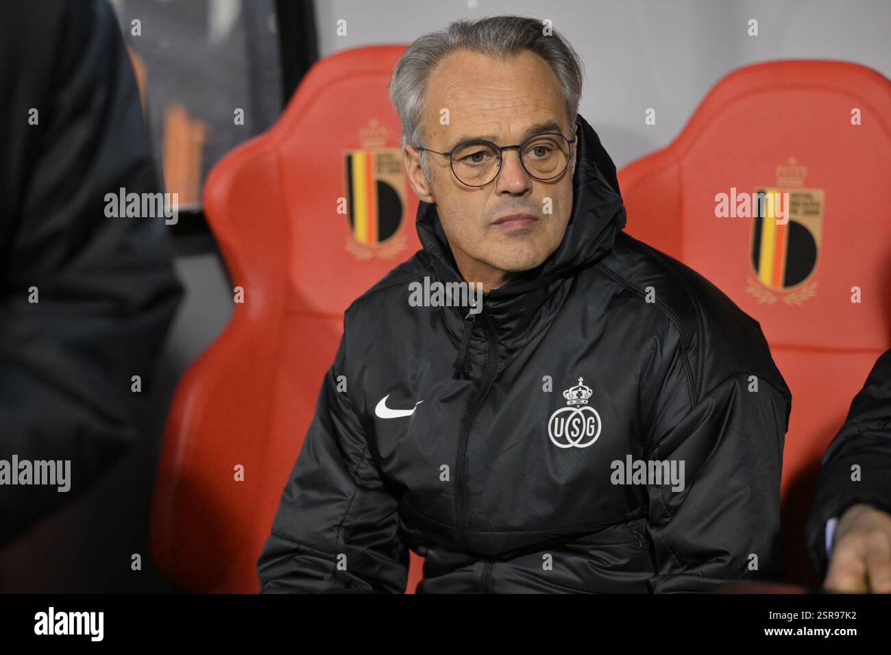 Brussel, Belgium. 13th Feb, 2025. Assistant Coach Bart Meert of Union ...