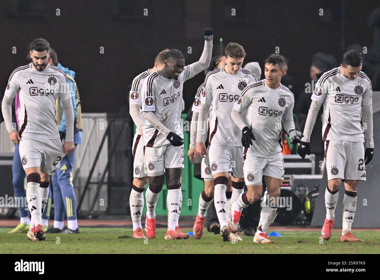 Brussel, Belgium. 13th Feb, 2025. Jorthy Mokio (31) of Ajax pictured ...