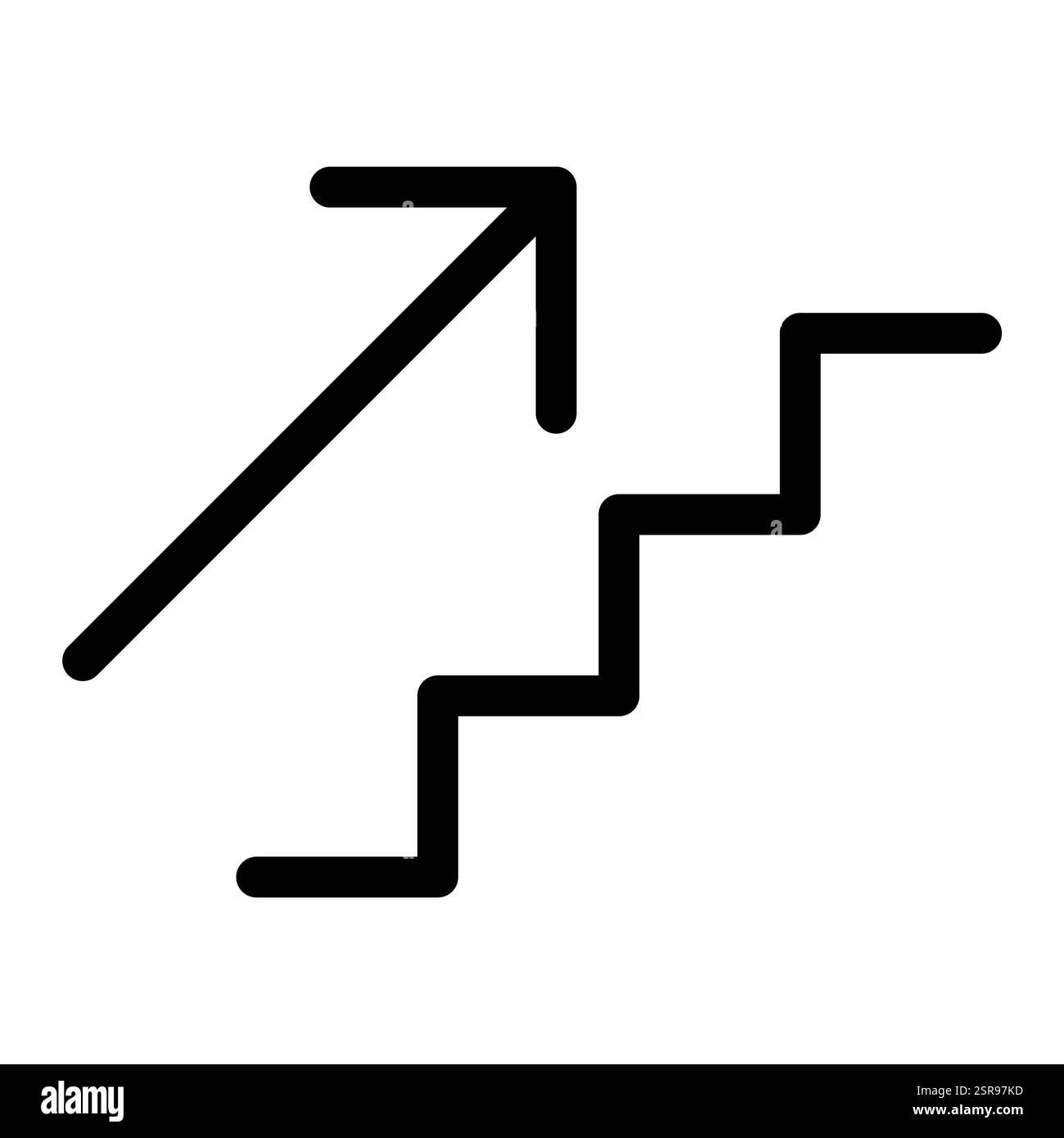 Stairs up arrow graph sign icon. Flat web walk step design vector ...