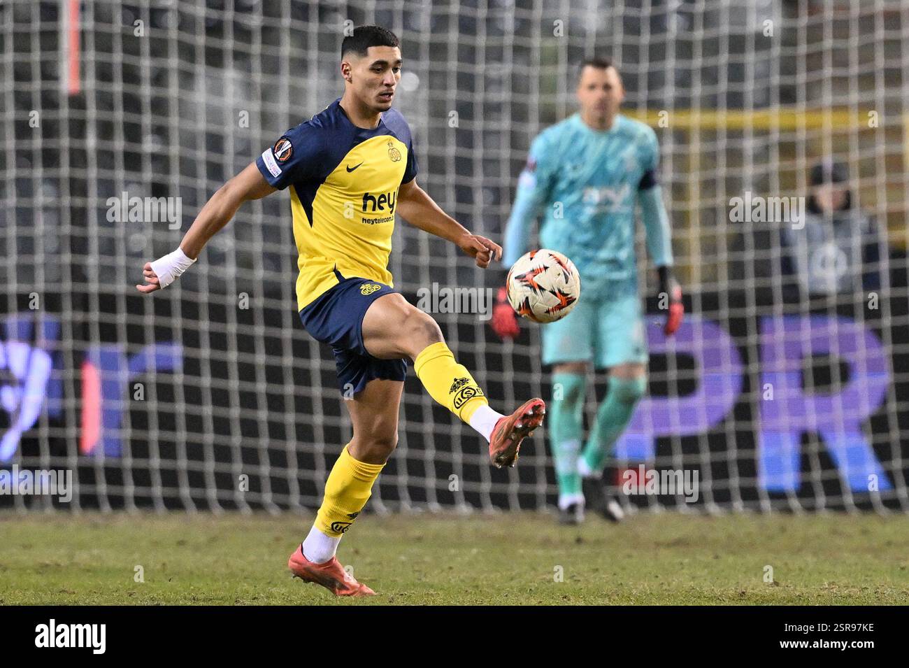 Brussel, Belgium. 13th Feb, 2025. Anan Khalaili (25) of Union pictured ...