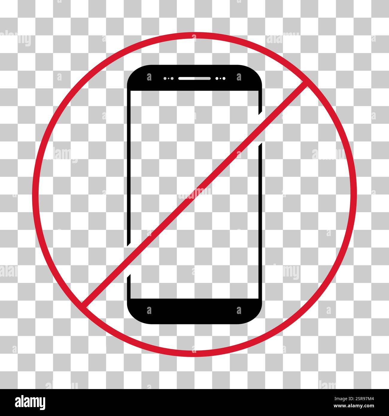 Mobile forbidden icon, no use phone sign, ban smartphone label vector ...