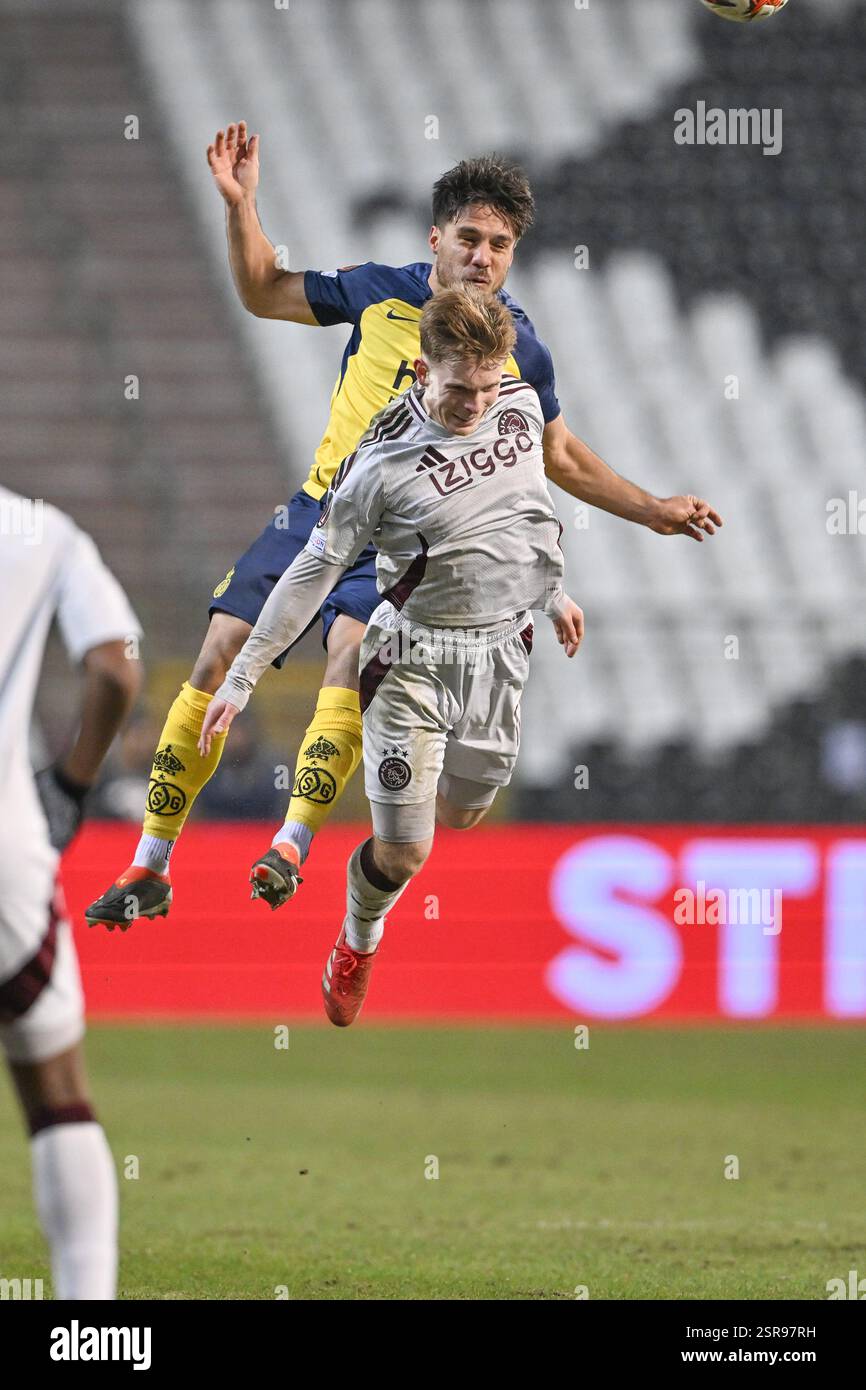 Brussel, Belgium. 13th Feb, 2025. Kevin Mac Allister (5) of Union ...
